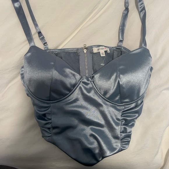 Tops | Light Blue Corset Top | Poshmark